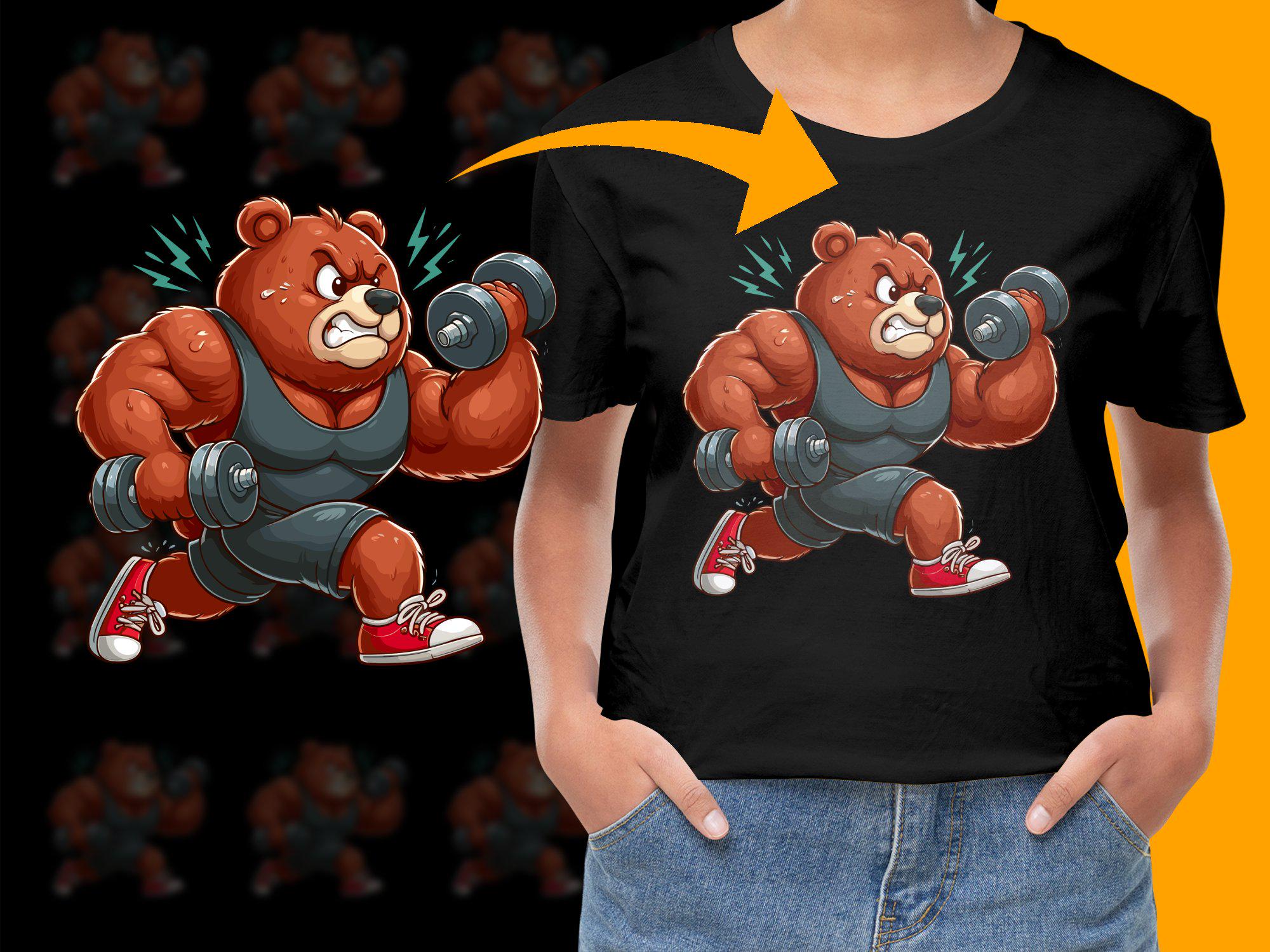 Strong Bear PNG, Gym Bear Clipart, Fitness Bear Illustration, Workout ...