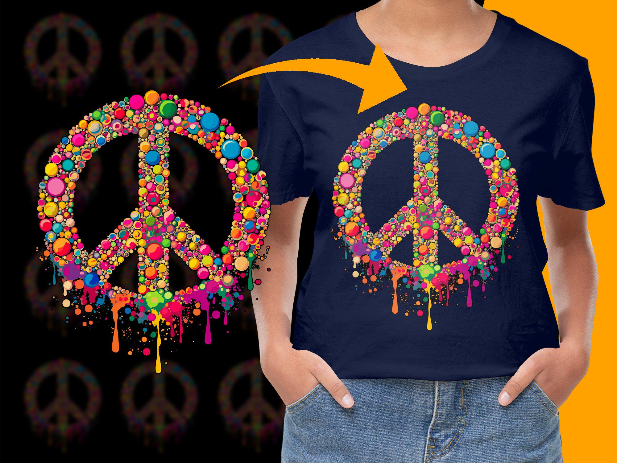 Peace Sign PNG, Colorful Bubble Art, Psychedelic Digital Print, Groovy ...