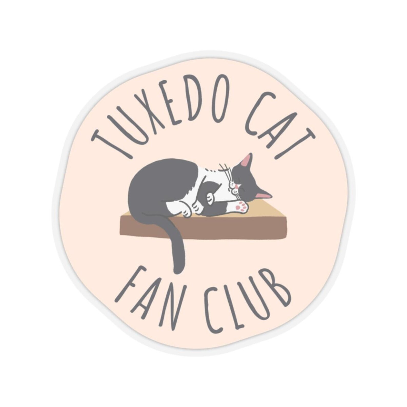 Tuxedo Cat Fan Club Sticker Tuxedo Cat Gift for Cat Lover Cat Sticker ...