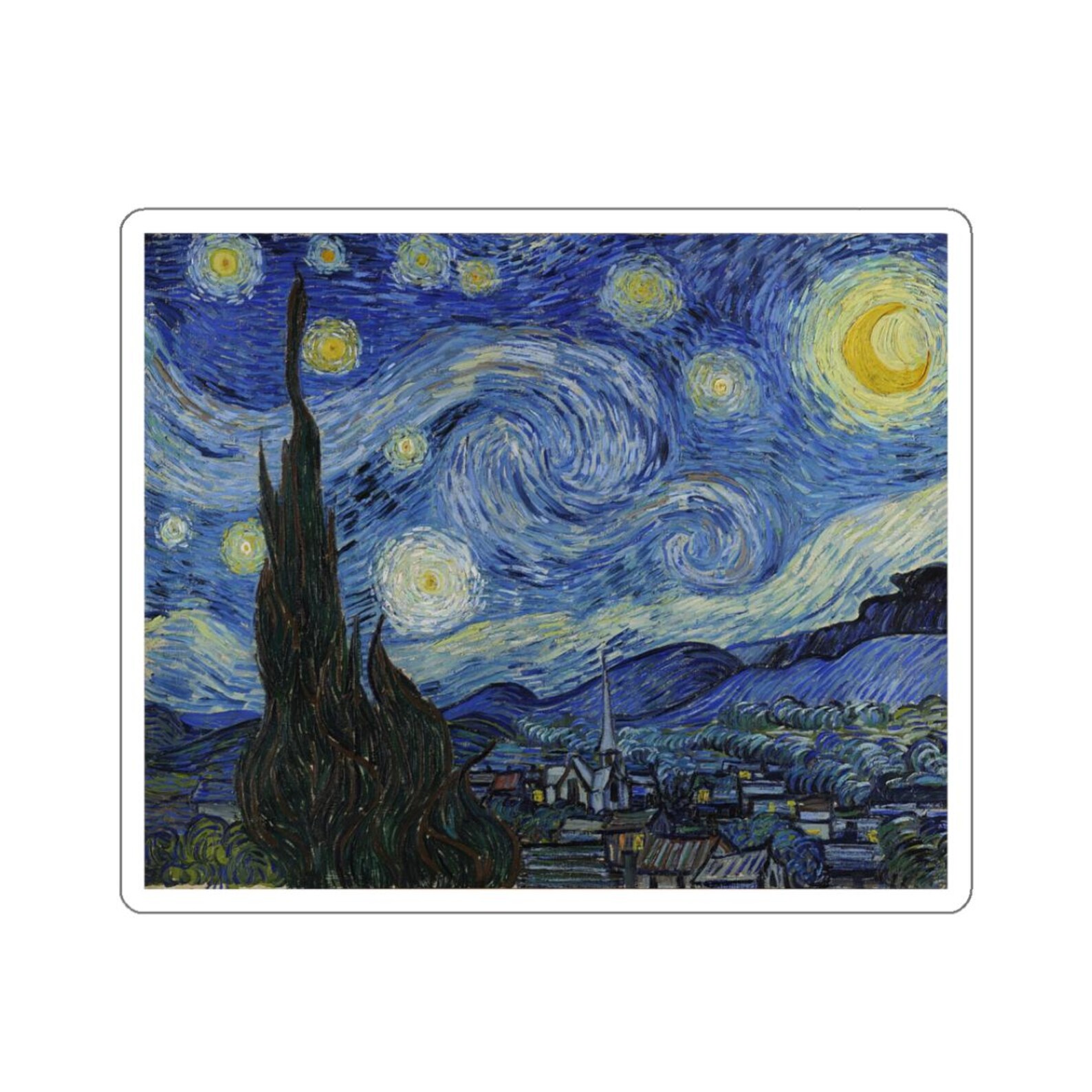 Starry Night Sticker Van Gogh Sticker Fine Art Gift Cool Stickers ...