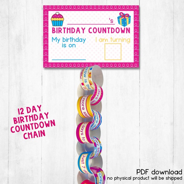 Birthday Countdown Calendar for Kids - Etsy