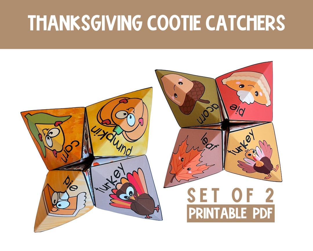 Thanksgiving Cootie Catchers: Gratitude Game, Party Favor (PDF ...