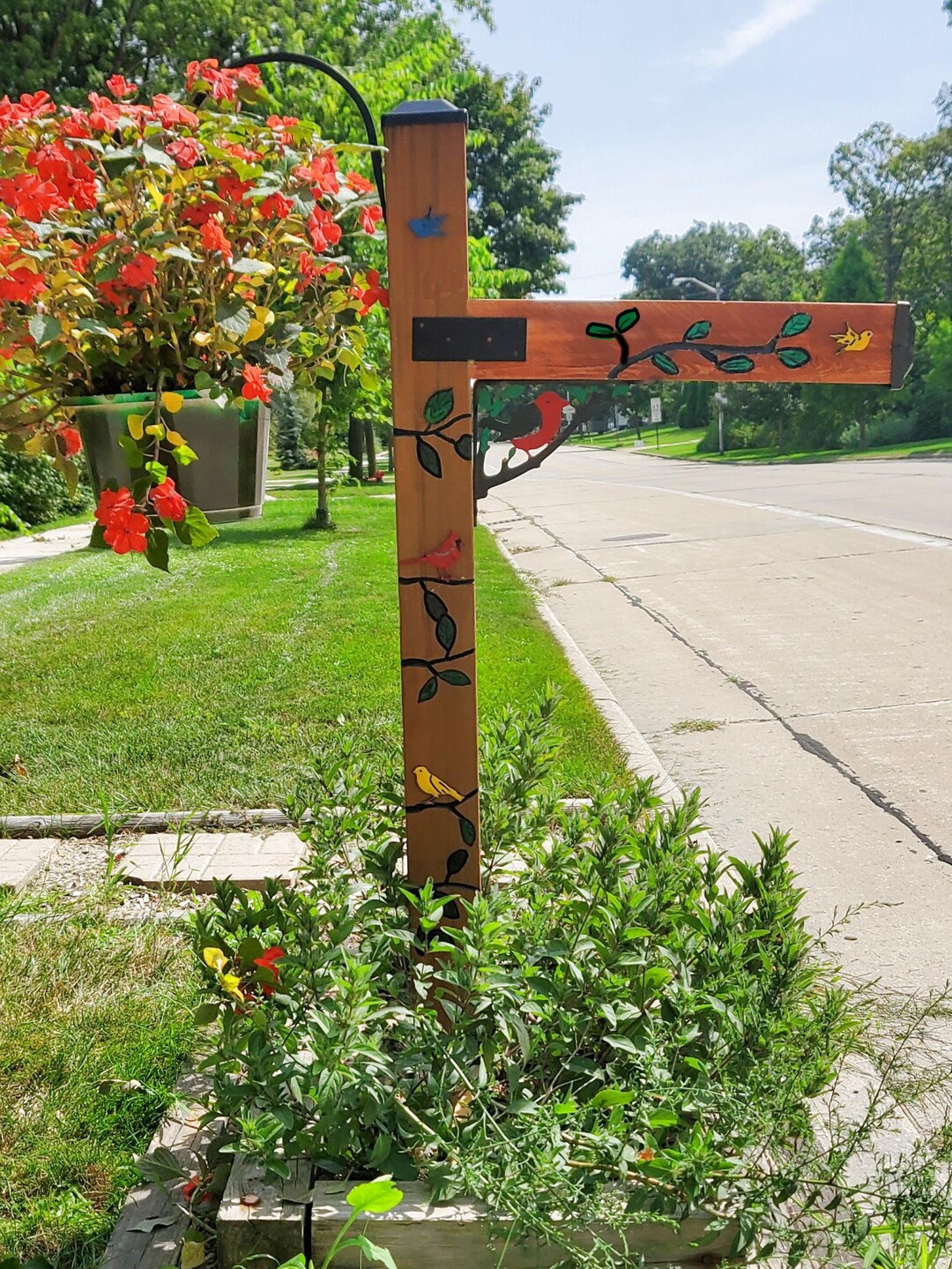 Custom Bird Decorated Mailbox Post - Etsy