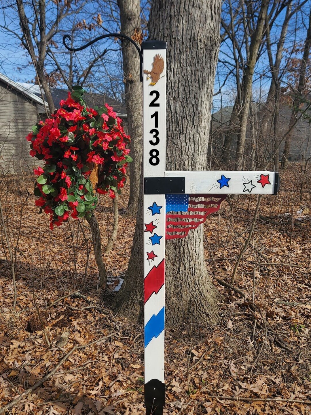 Custom Patriotic Cedar Mailbox Post - Etsy