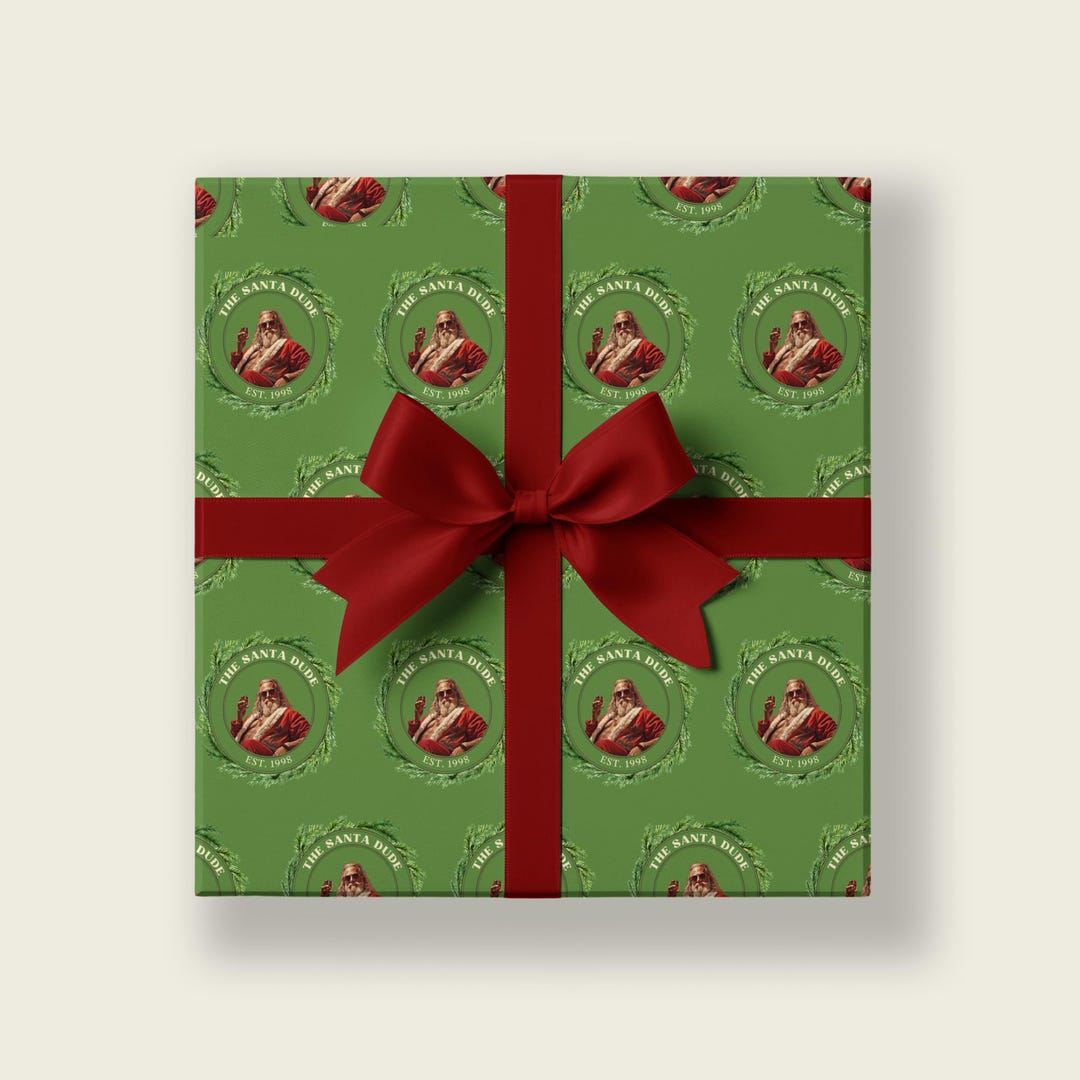 The Santa Dude Premium Christmas Wrapping Paper Funny Big Lebowski ...