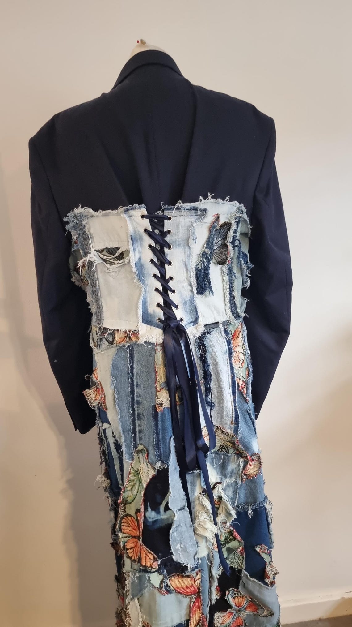 Upcycled Blazer Denim Coat - Etsy