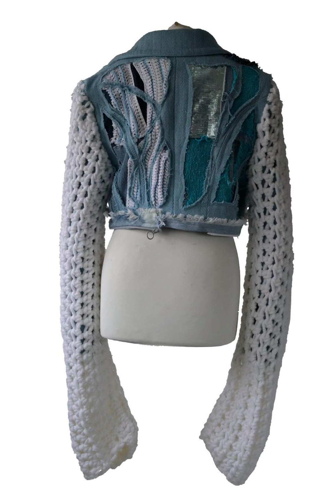 Upcycled Detachable Patchwork Denim Coat - Etsy