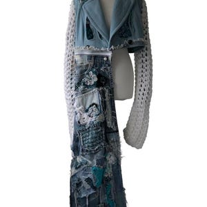 Upcycled Detachable Patchwork Denim Coat - Etsy