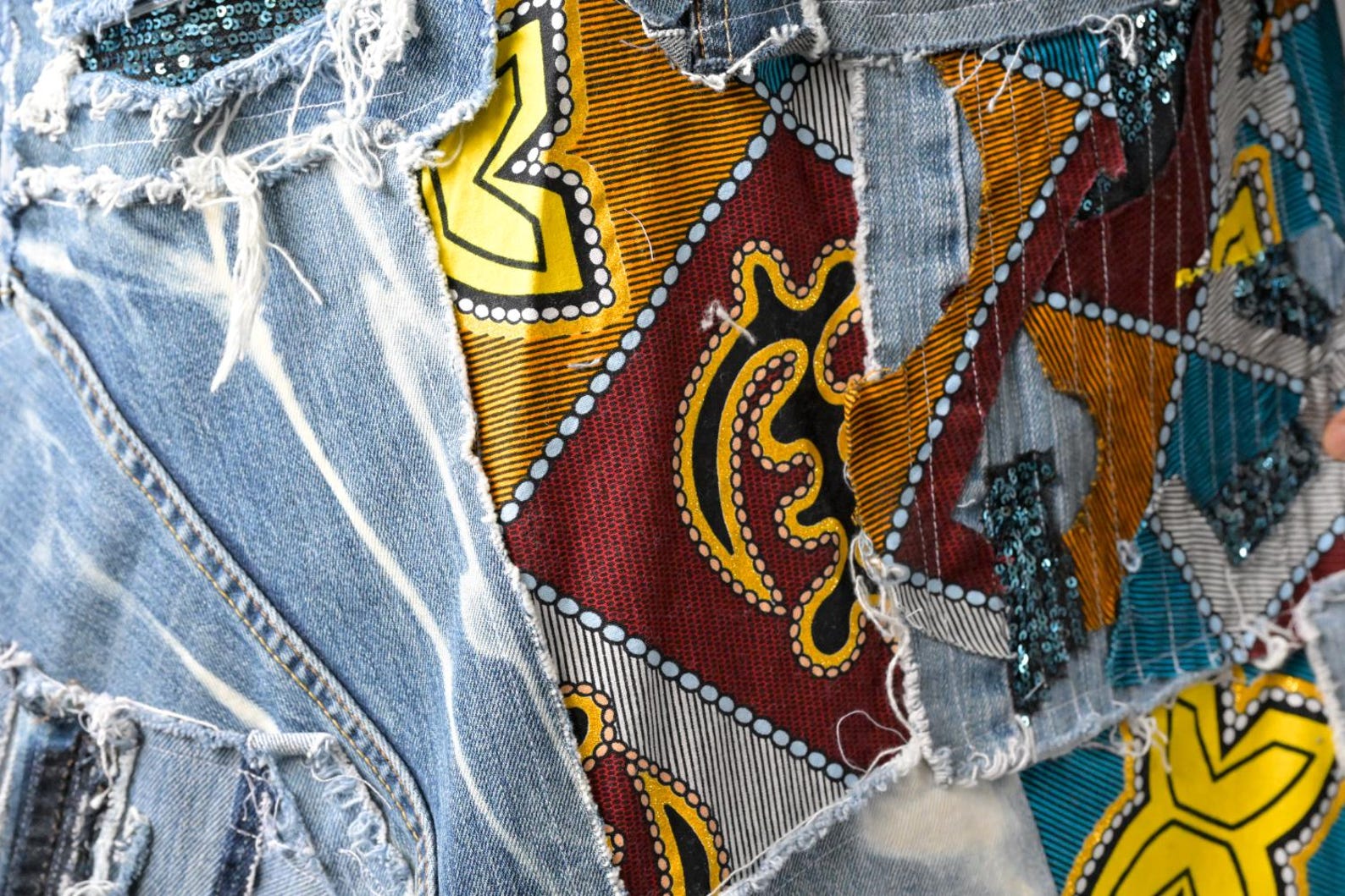 Upcycled Detachable Patchwork Denim Coat - Etsy