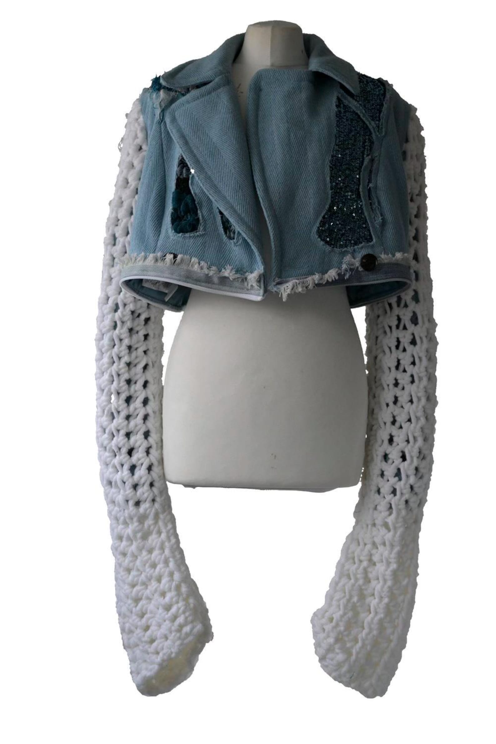 Upcycled Detachable Patchwork Denim Coat - Etsy