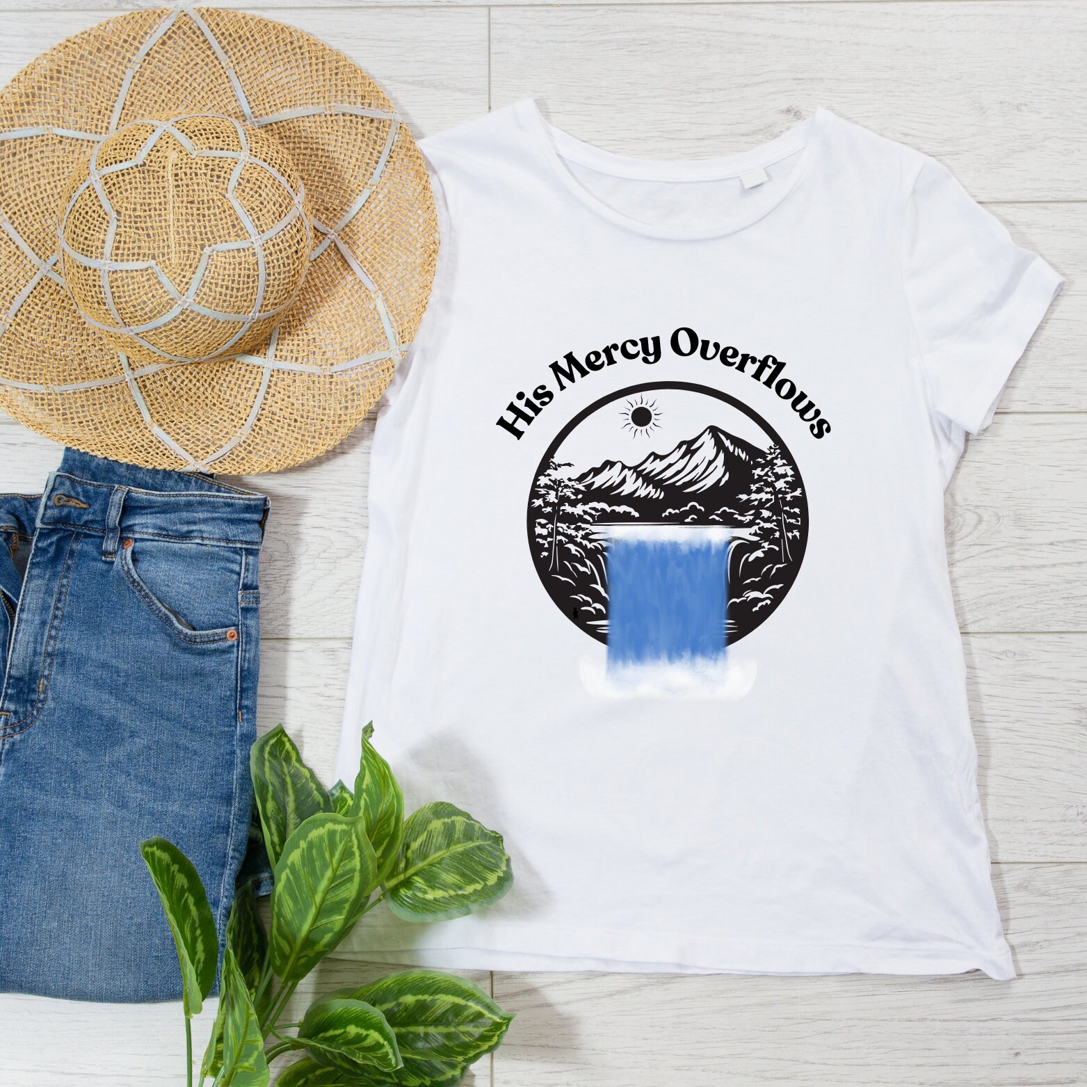 His Mercy Overflows SVG | Waterfall Overflowing SVG | Christian SVG ...