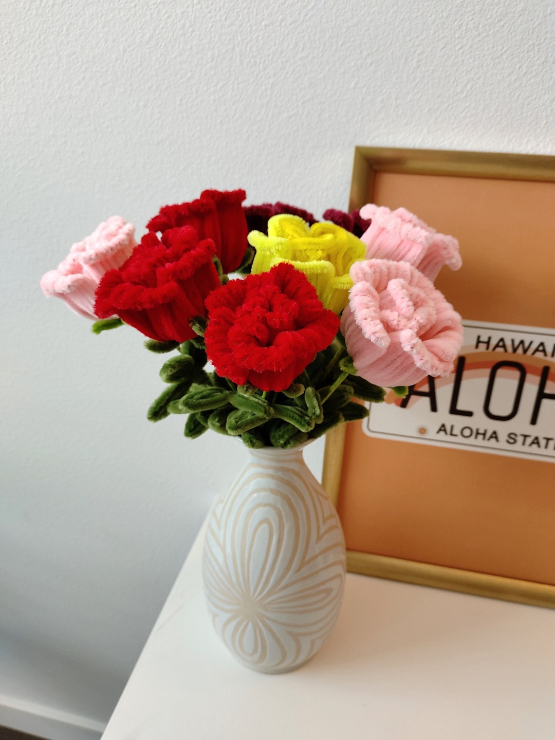 Rose Pipe Cleaner Handmade Flowers anniversarybirthdaygirlfriendmother ...