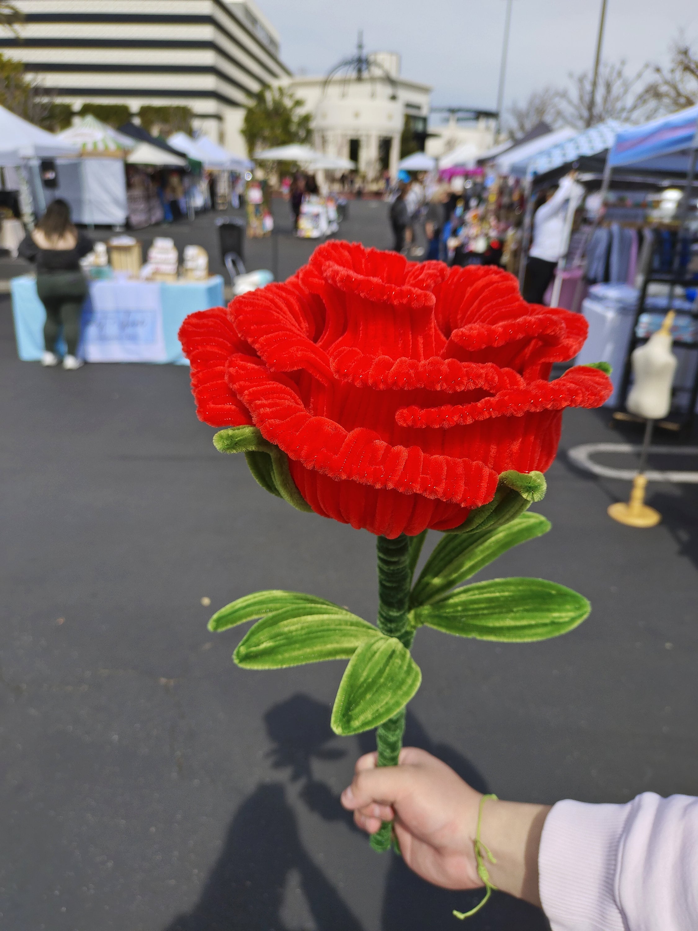 Gigantic Rose Pipe Cleaner Handmade Flowers |valentine's Day ...