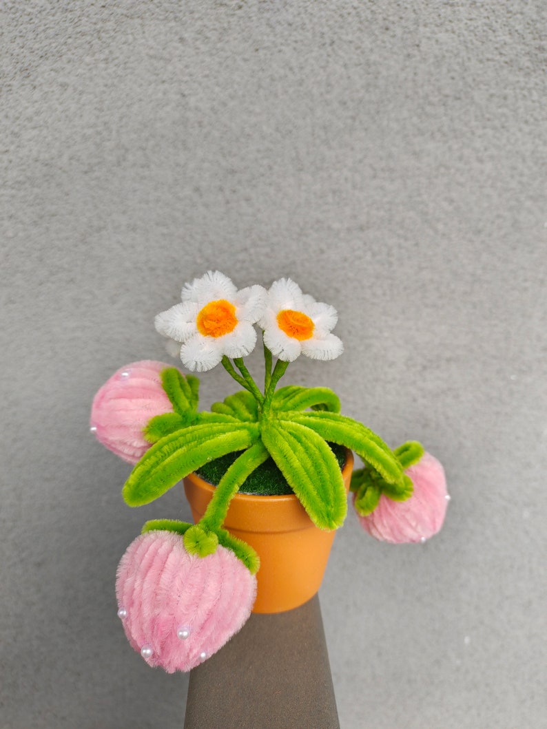 Strawberry Potted Plant/bonsai Pipe Cleaner Handmade Decorations|mother ...