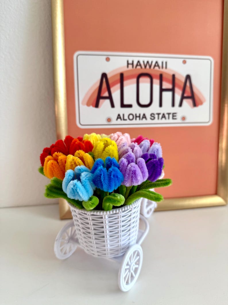 Pipe Cleaner Handmade Flowers Cart|valentine's Day |anniversary ...