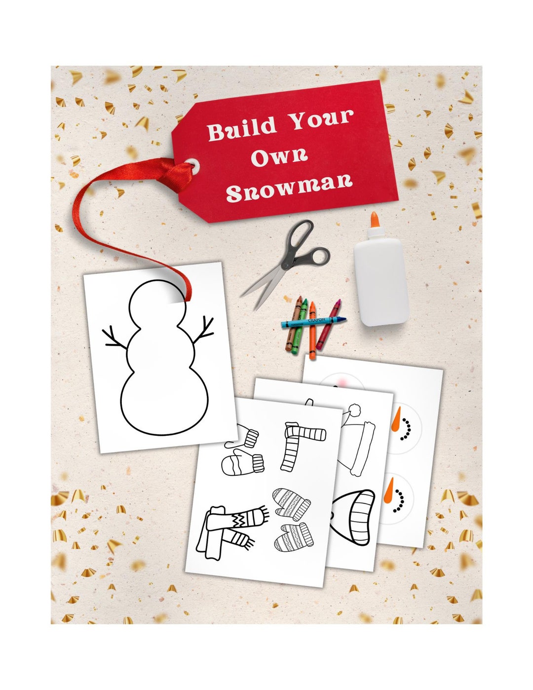 Build A Snowman Craft Prek and Kindergarten Homeschool Cutting Gluing ...