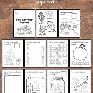 Fall Activity Worksheets: Prek-kindergarten Learning, Coloring Pages ...