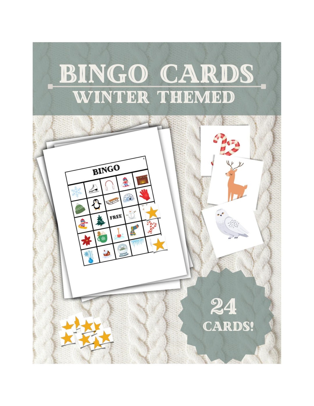 Bingo Cards | Winter Theme | Games | Print at Home - Etsy