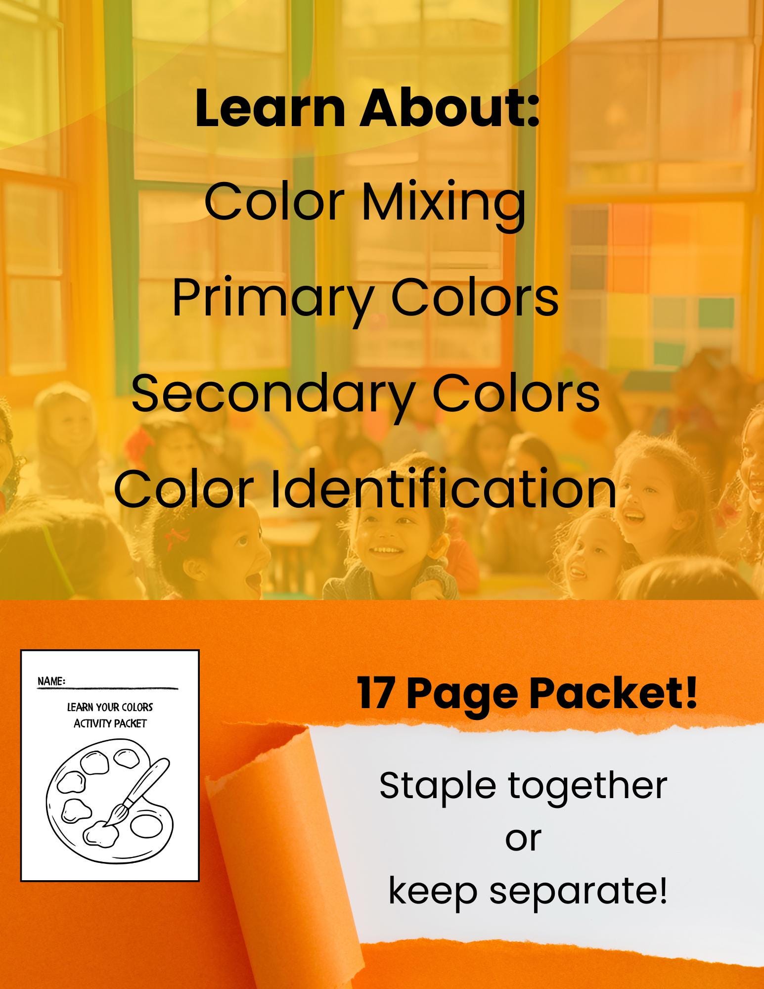 Art Activity Packet | Learning Colors | Kindergarten Teacher Resource ...