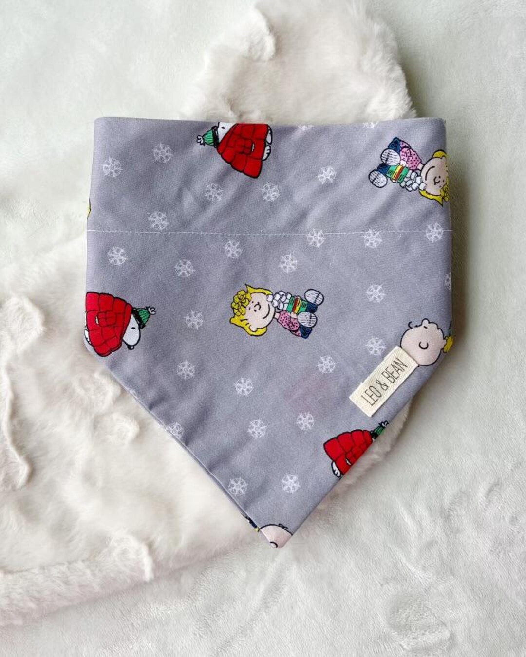 Winter Snoopy and Peanuts Over the Collar Dog Bandana/ Winter Bandana ...