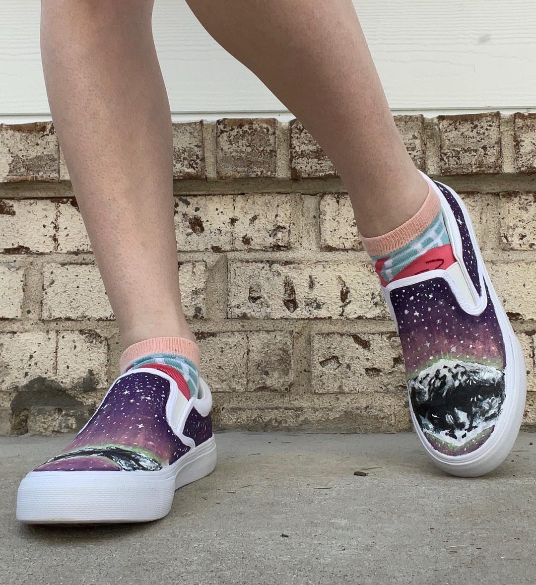Aurora Landscape Slip Ons - Etsy