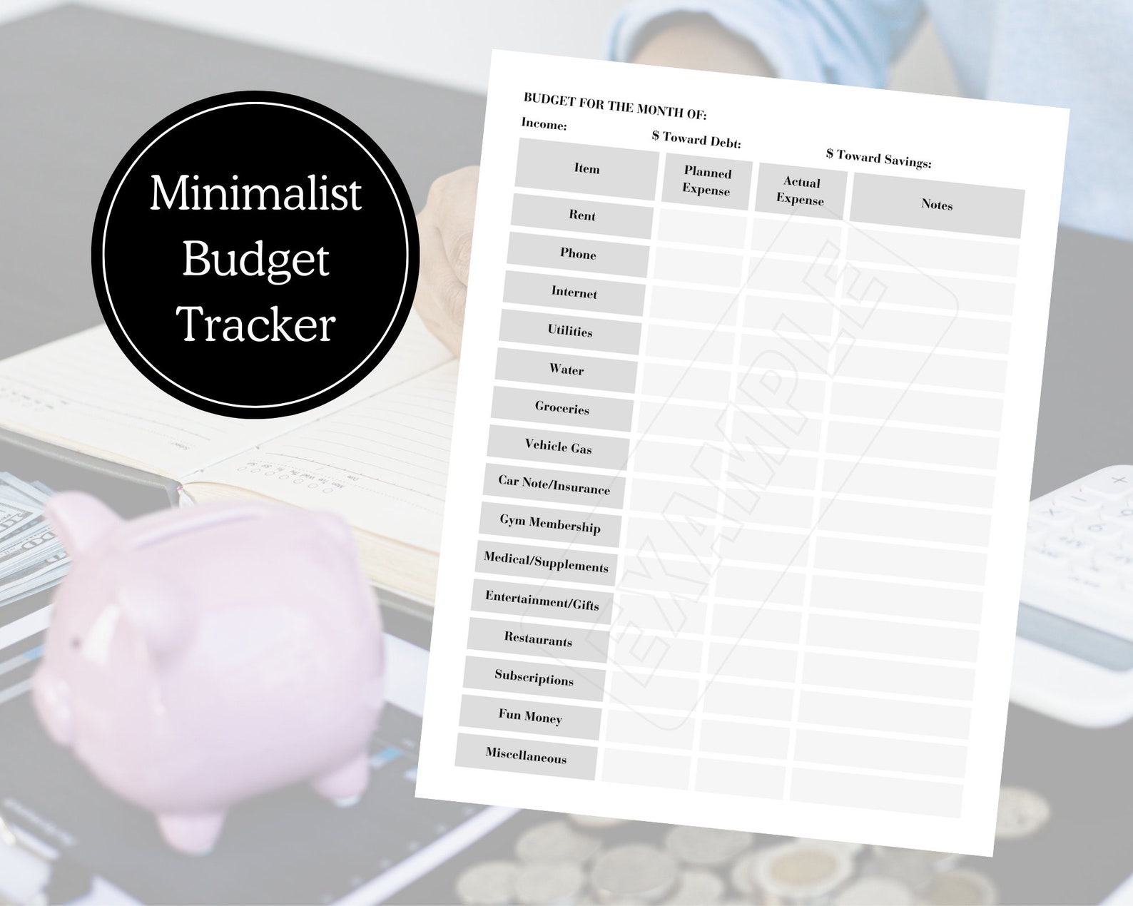Budget Printable | Budget Digital Download | Monthly Budget Planner ...