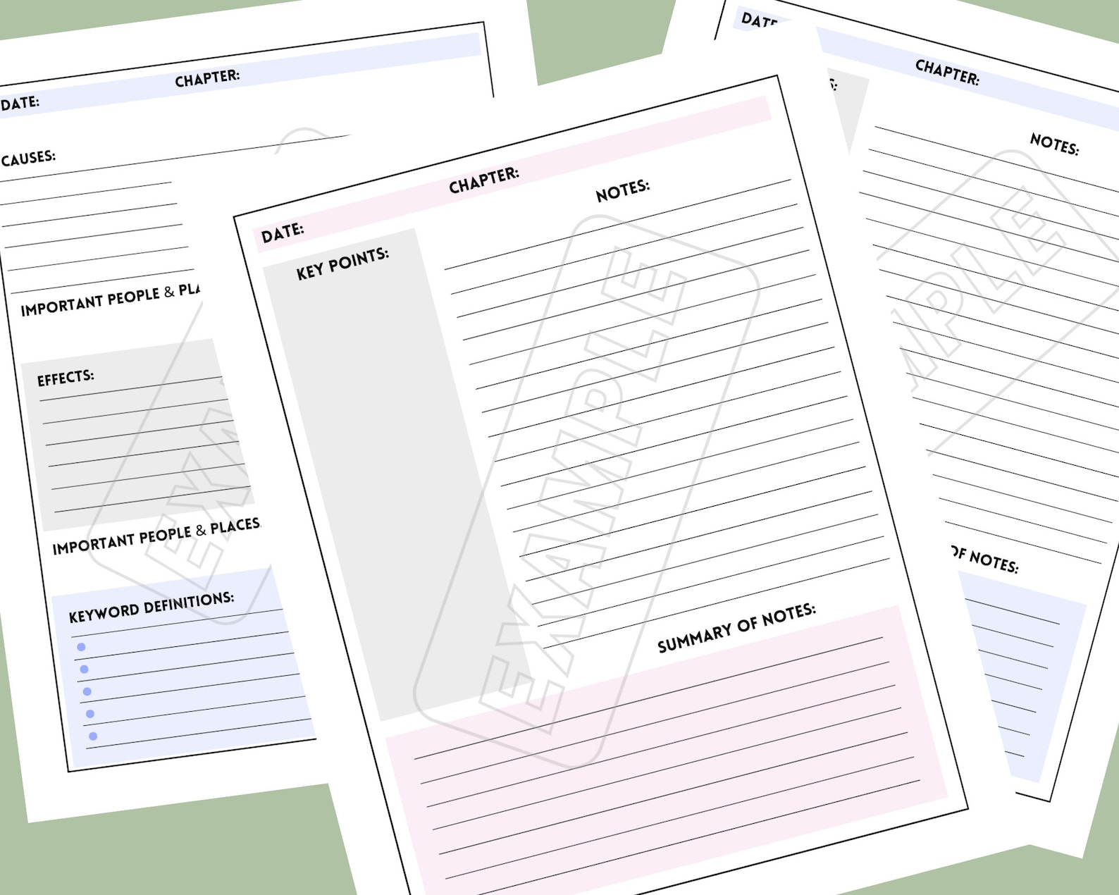 Digital Notes | Notes Printable | Digital Note Sheets | College Notes ...