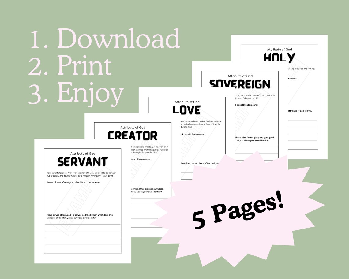Attributes of God Digital Download | Attributes of God Homeschool ...