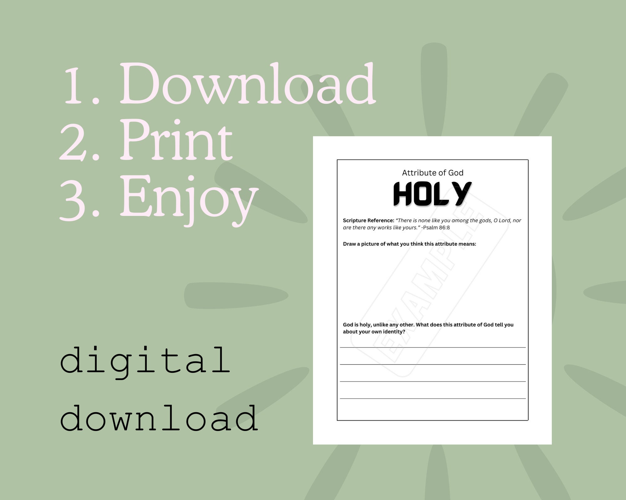 Attributes of God Digital Download | Attributes of God Homeschool ...