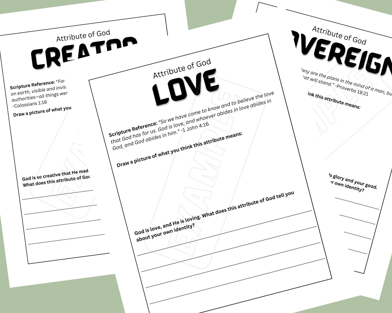 Attributes of God Digital Download | Attributes of God Homeschool ...