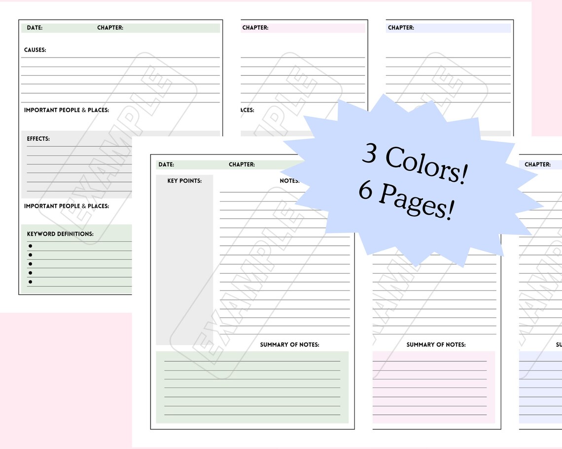 Digital Notes | Notes Printable | Digital Note Sheets | College Notes ...