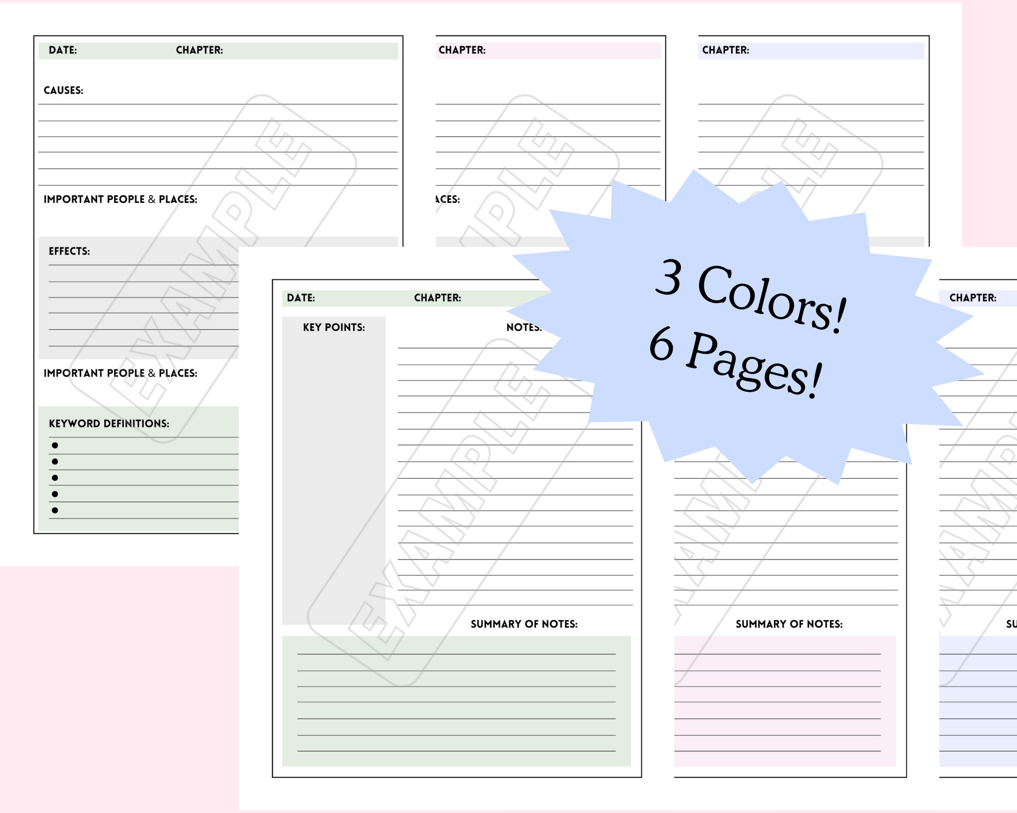 Digital Notes | Notes Printable | Digital Note Sheets | College Notes ...