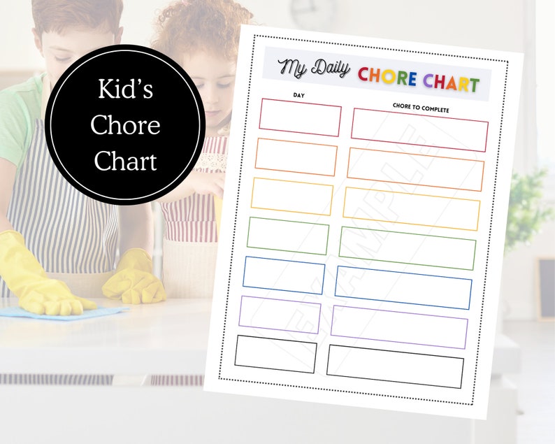 Printable Chore Chart | Chore Chart | Chore Chart for Kids | Family ...