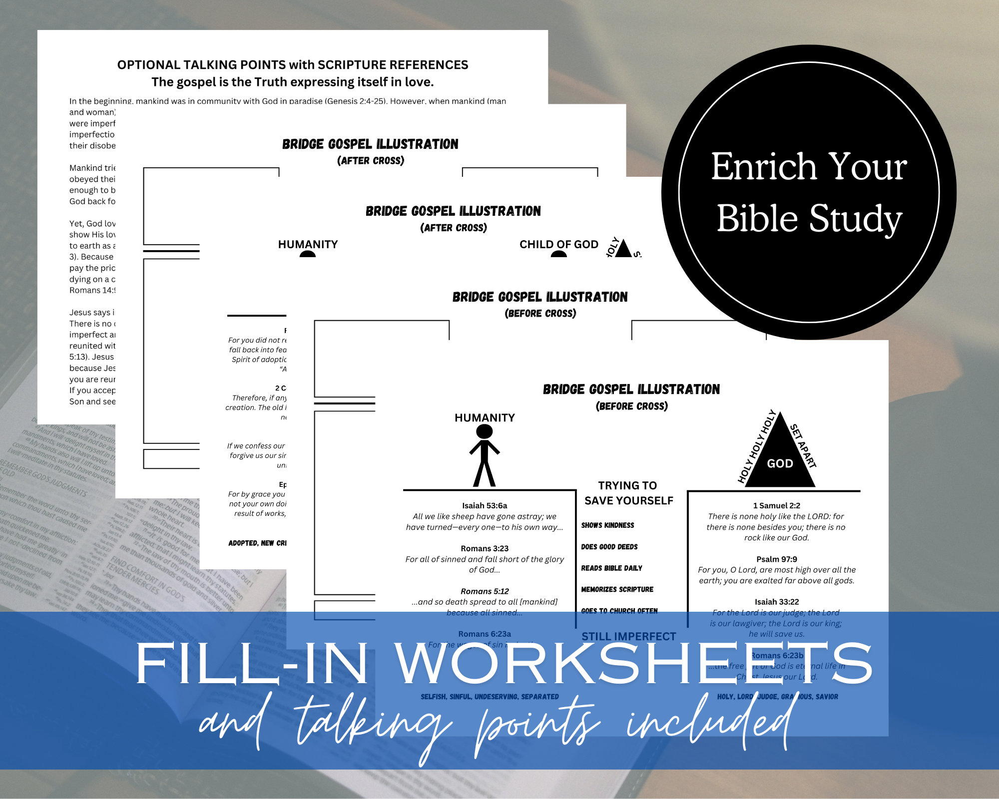 Bridge Gospel Illustration Printable | Gospel Illustration Digital ...