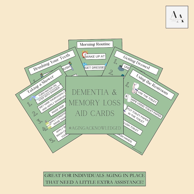 Dementia Routine Cards, Memory Loss Aids, Dementia Aids, Dementia ...