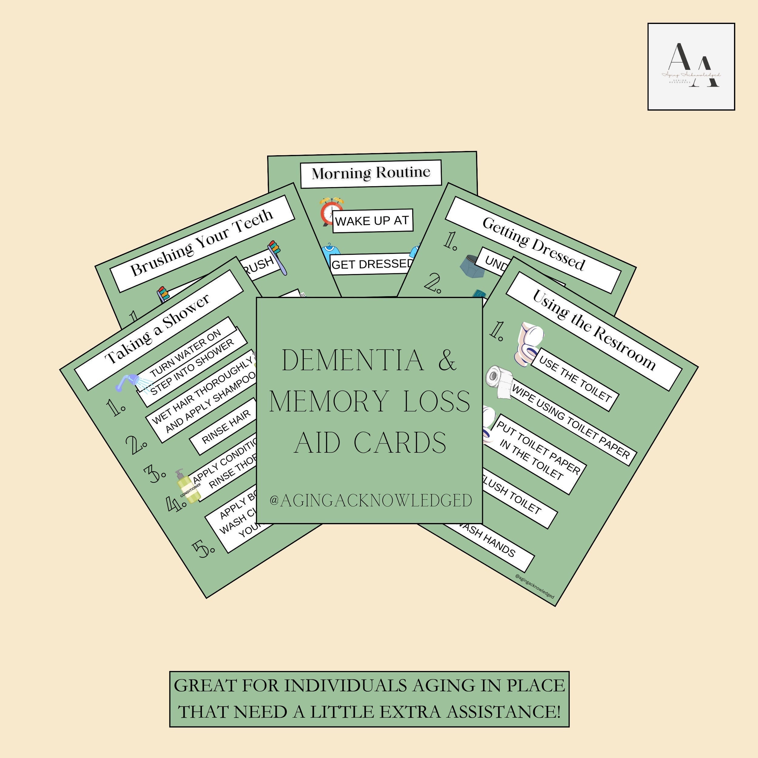 Dementia Routine Cards Memory Loss Aids Dementia Aids Dementia Posters Alzheimers Posters