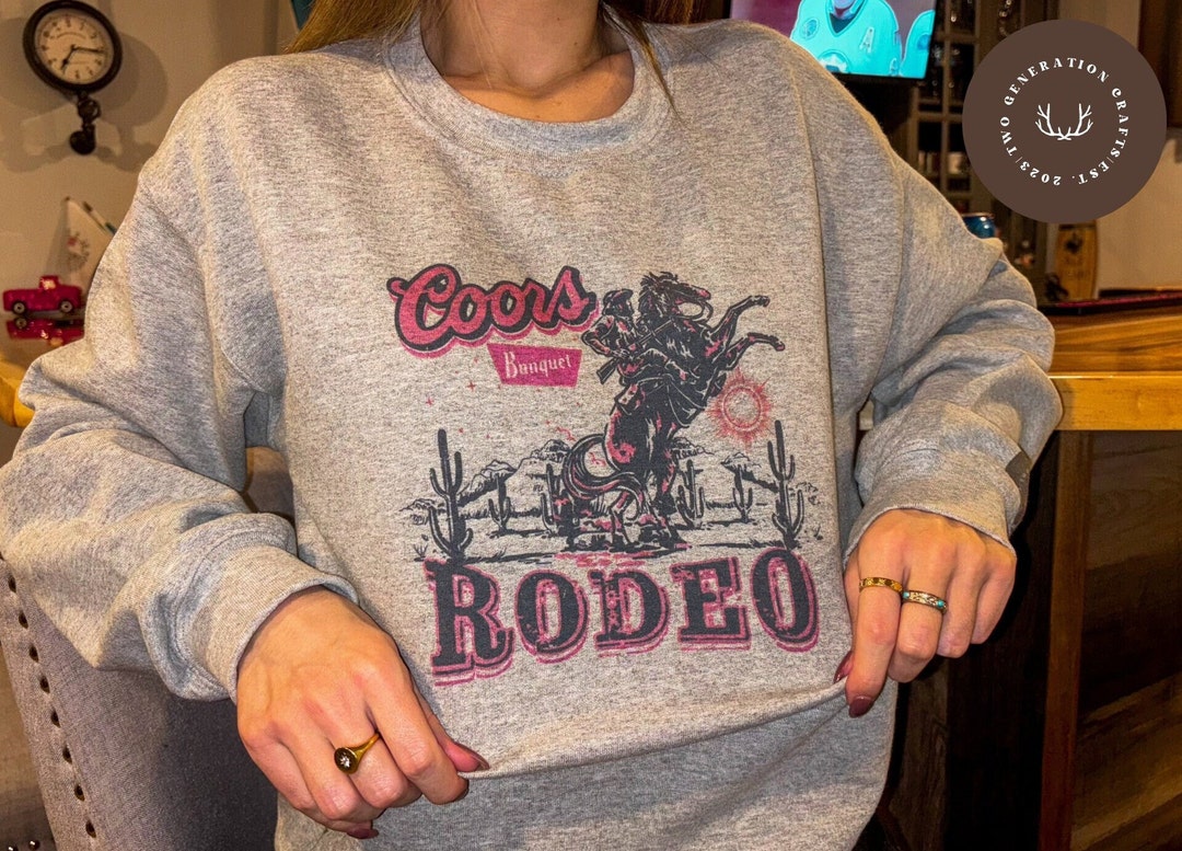 Pink Coors Banquet Rodeo Western Sweater - Etsy