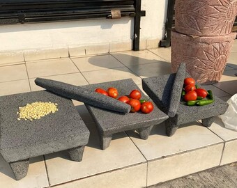 Beautiful Mexican Metate Lava Rock With Metlapil 24 X 18 CM 9.4 X 7 ...
