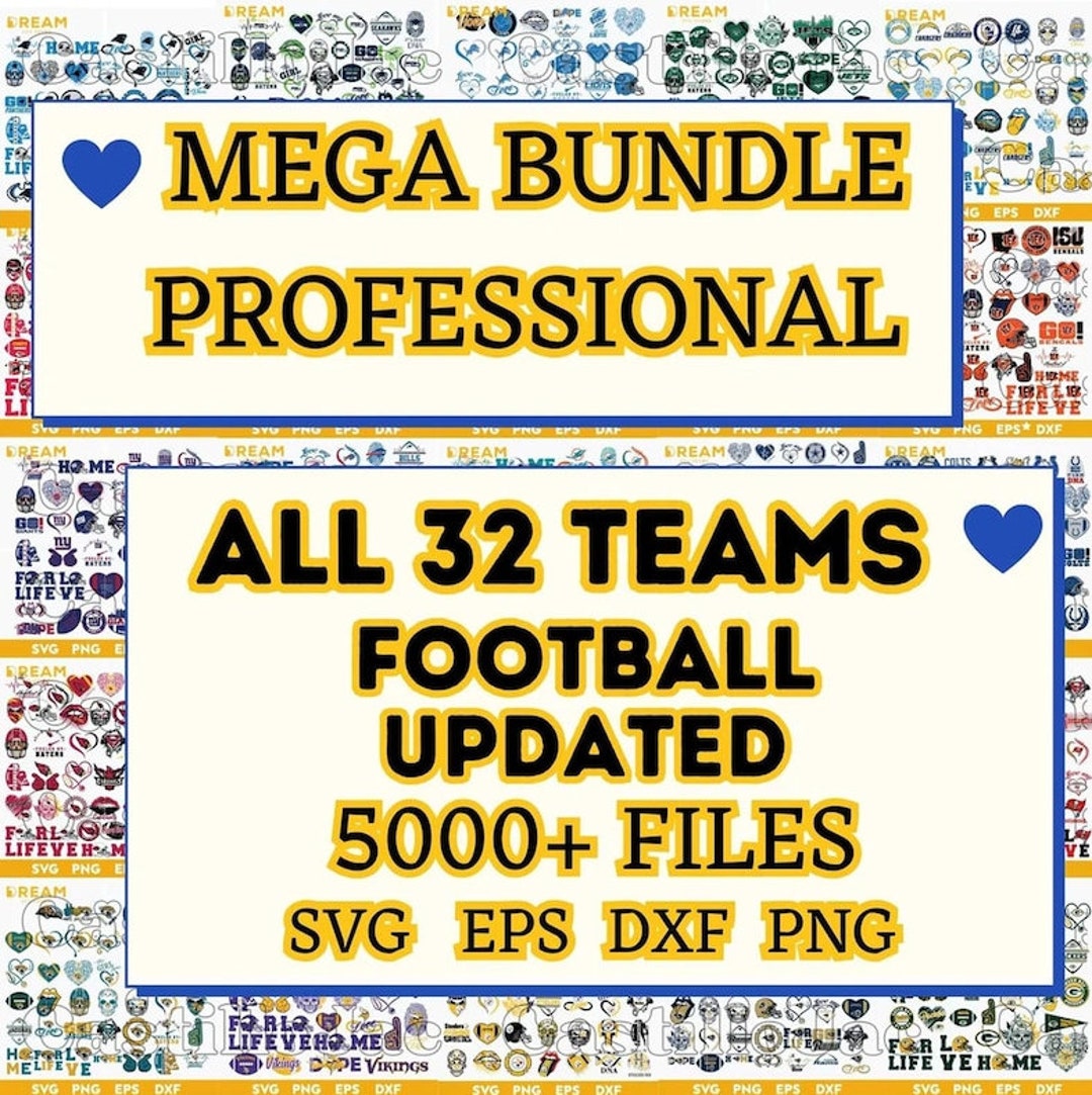 All, Teams Football LAYERED SVG Bundle Pro Digital Download, Football ...
