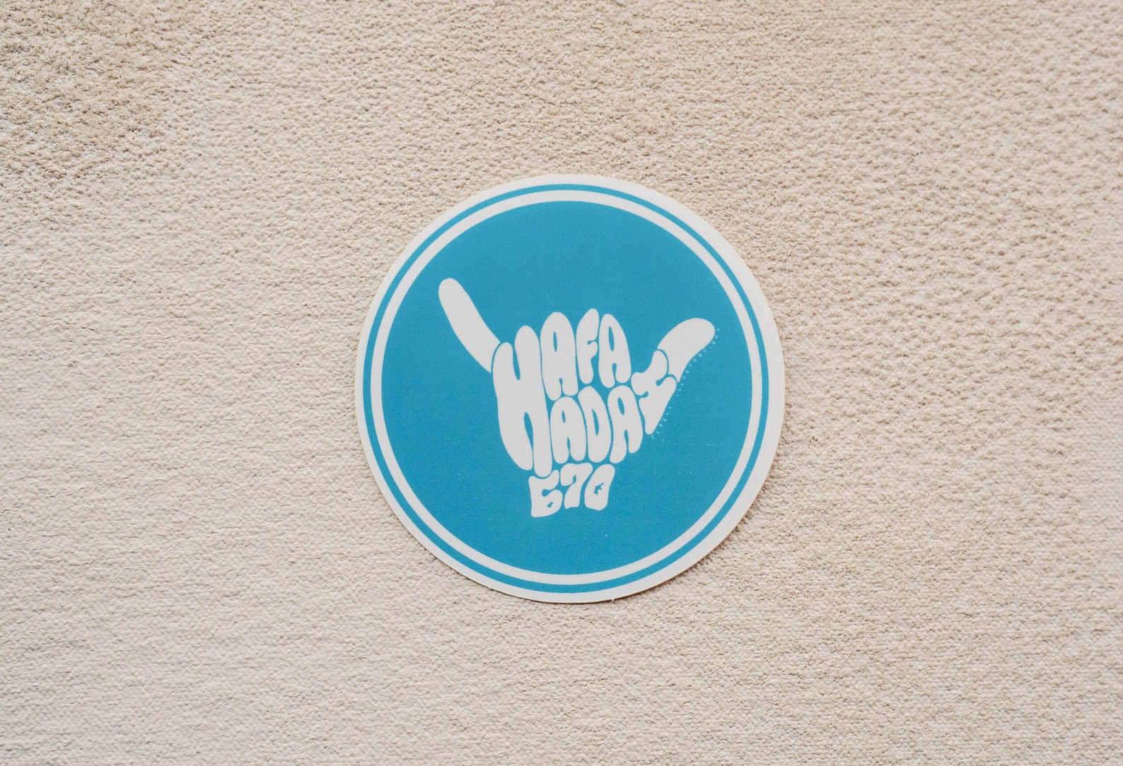 Hafa Adai 670 Saipan Round Shaka Sticker - Blue - Matte - Waterproof ...