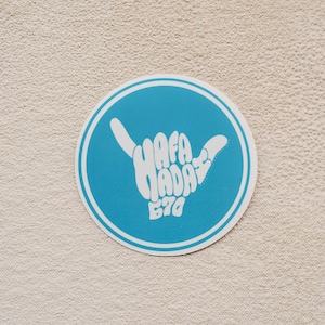 Hafa Adai 670 Saipan Round Shaka Sticker - Blue - Matte - Waterproof ...