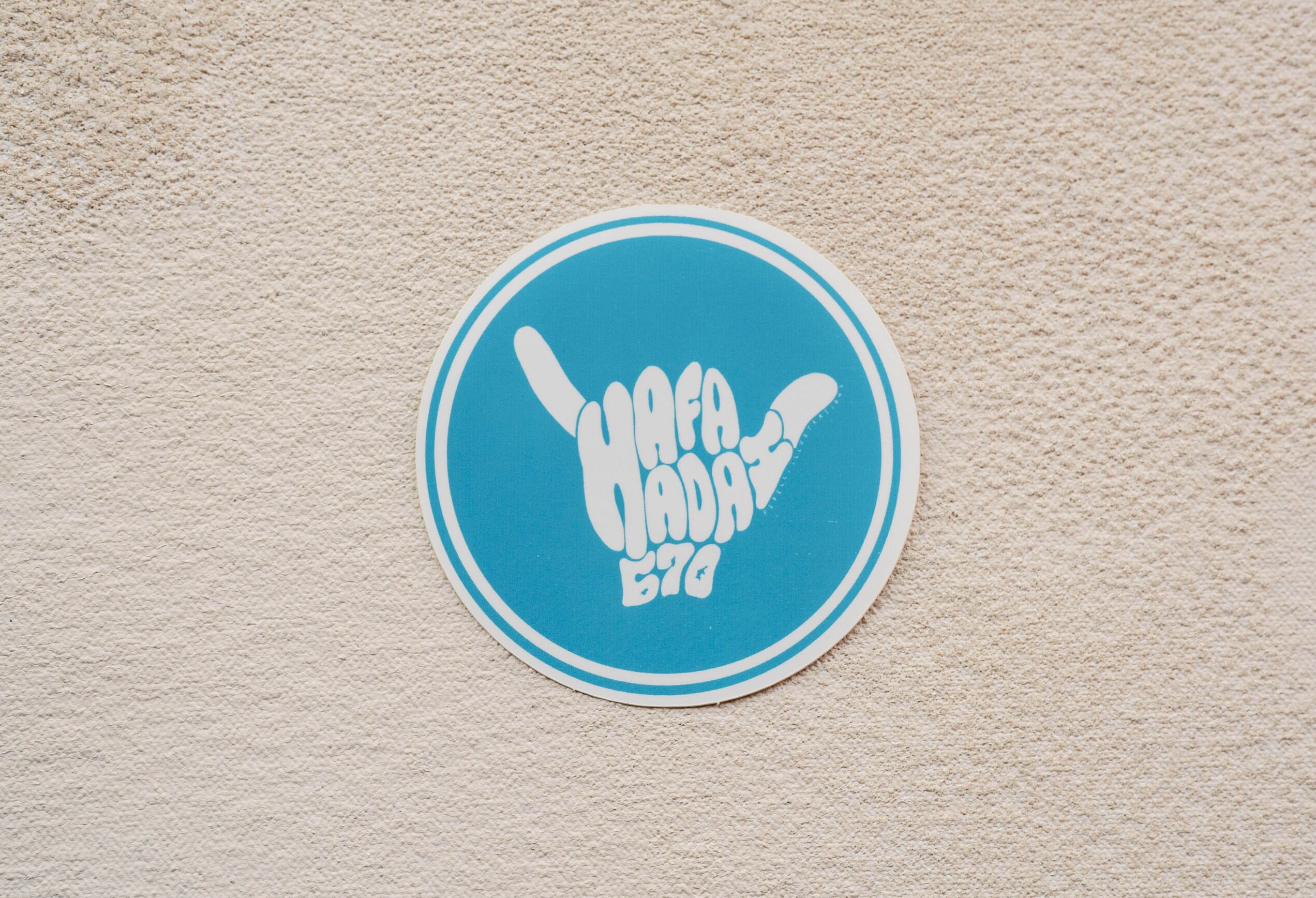Hafa Adai 670 Saipan Round Shaka Sticker - Blue - Matte - Waterproof ...