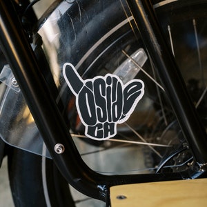 Oside California Shaka Sticker - Black and White. Waterproof Vinyl ...
