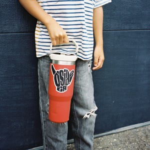 Oside California Shaka Sticker - Black and White. Waterproof Vinyl ...