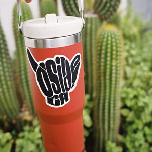 Oside California Shaka Sticker - Black and White. Waterproof Vinyl ...