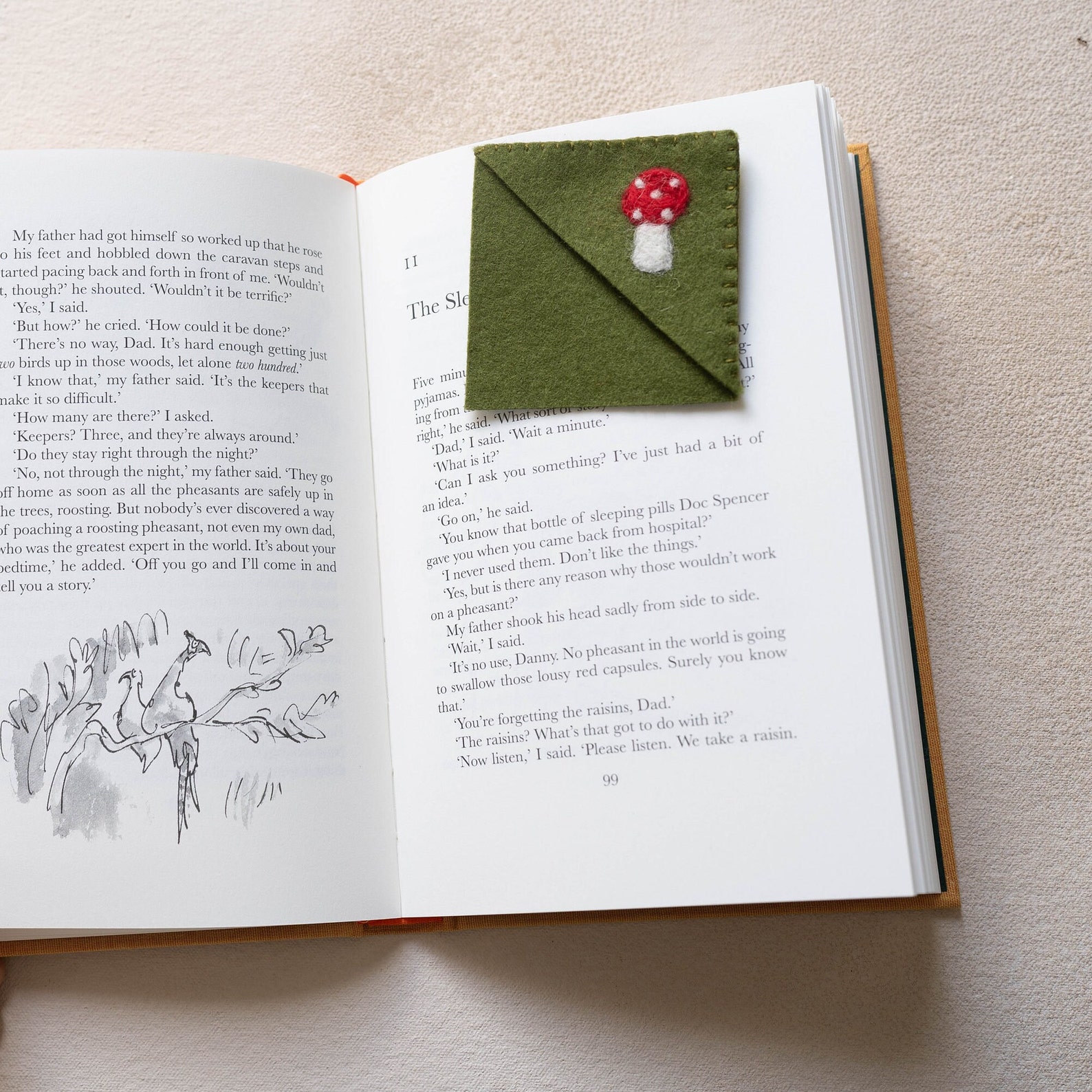 Needle Felted Bookmark - Corner Bookmark, Embroidered, Handmade Gift ...