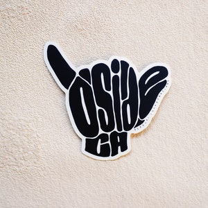 Oside California Shaka Sticker - Black and White. Waterproof Vinyl ...