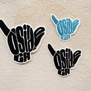 Oside California Shaka Sticker - Black and White. Waterproof Vinyl ...