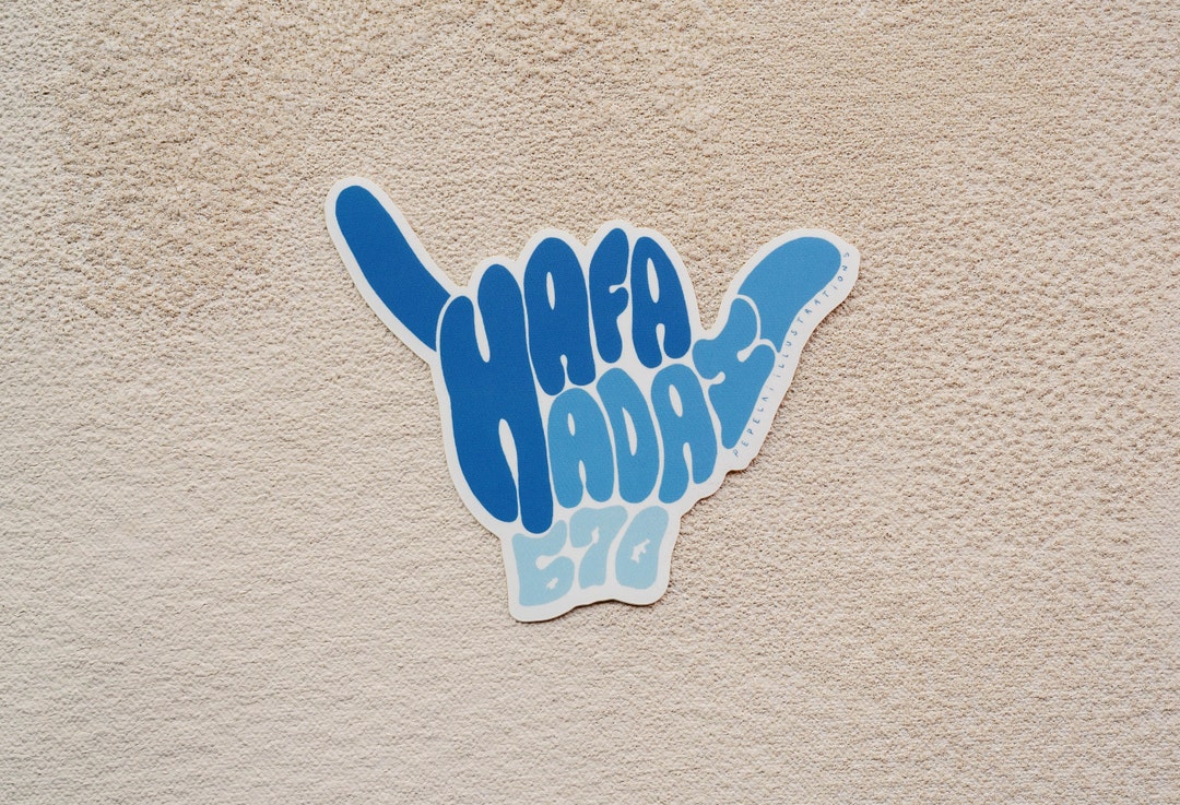 Hafa Adai 670 Saipan Shaka Sticker - Blue - Matte. Waterproof Vinyl ...
