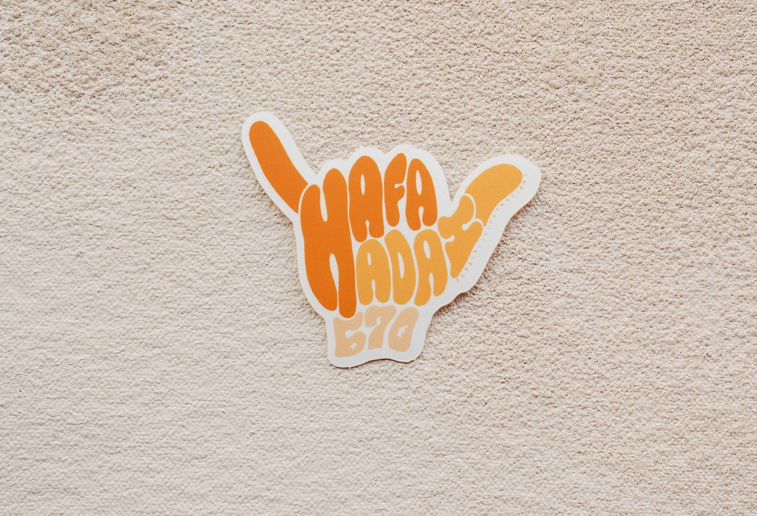 Hafa Adai 670 Saipan Shaka Sticker - Orange - Matte - Waterproof Vinyl ...